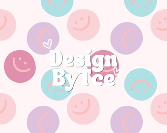 Happy Face Pastel Summer Daisy Seamless Pattern Files for Fabric ...