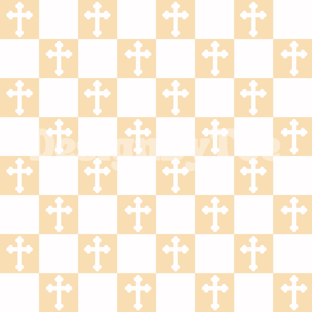Christian Cross With Muted Color Checker Seamless Pattern Files for ...