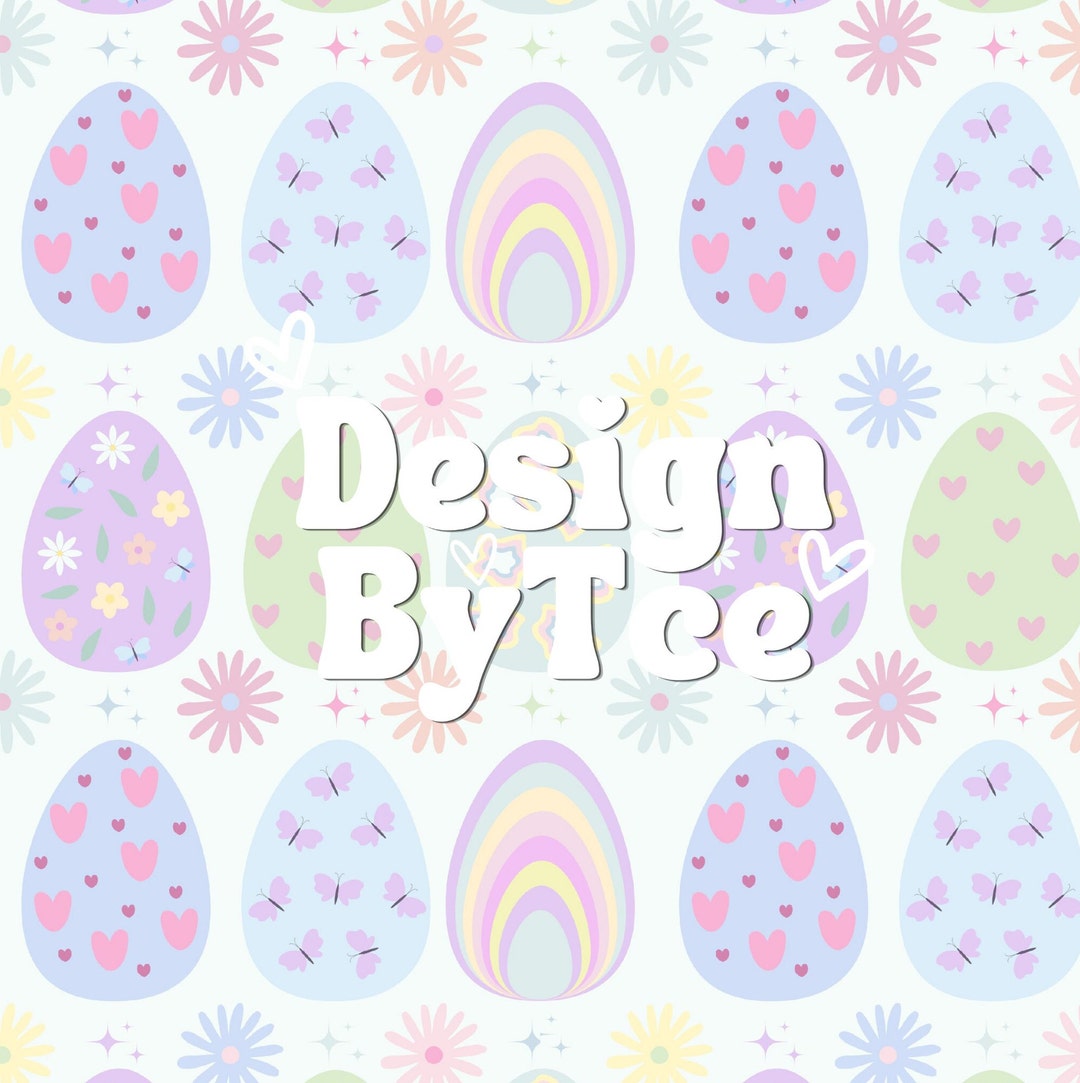 PASTEL EASTER FLORAL / Cute Easter Floral Eggs Seamless Pattern Files ...