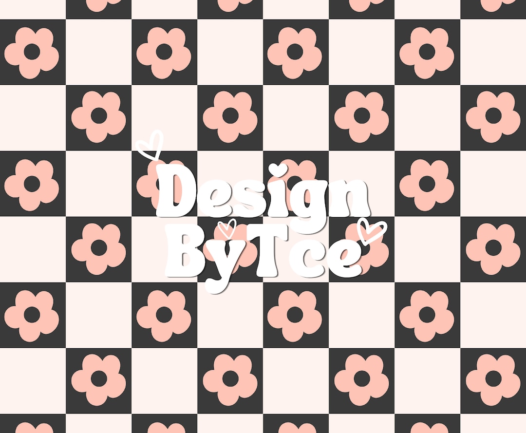 SOFT PINK DAISY Checkerboard Seamless Pattern Files for Pink Daisy ...