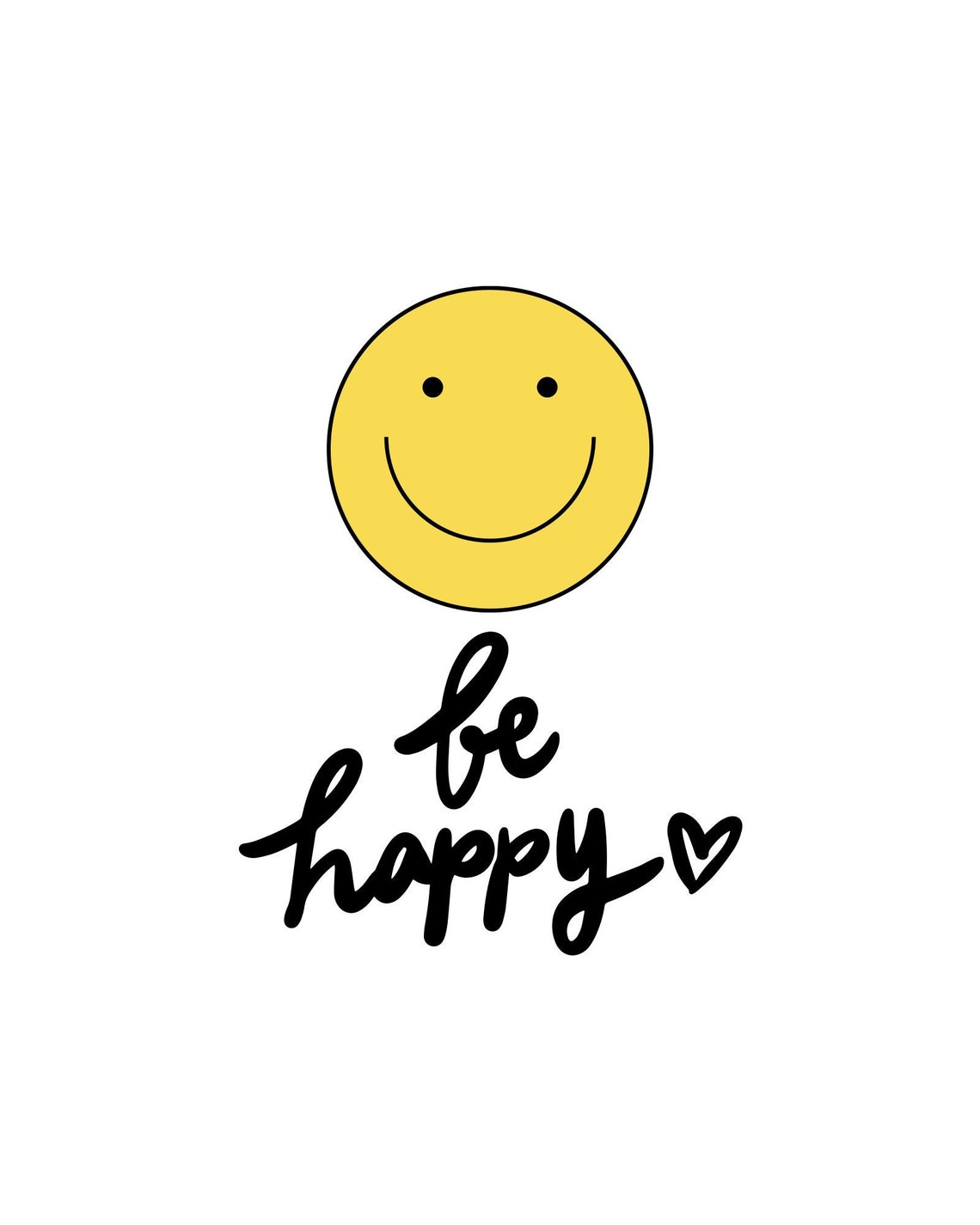 Smiley Be Happy Digital Print - Etsy