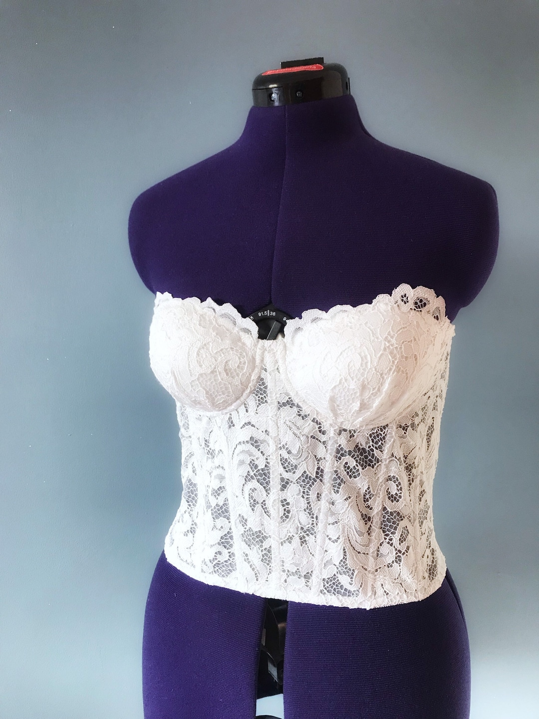 Lace Wedding Corset Bridal Bustier With Cups White Lace Bustier Top Bridal Corset Wedding ...