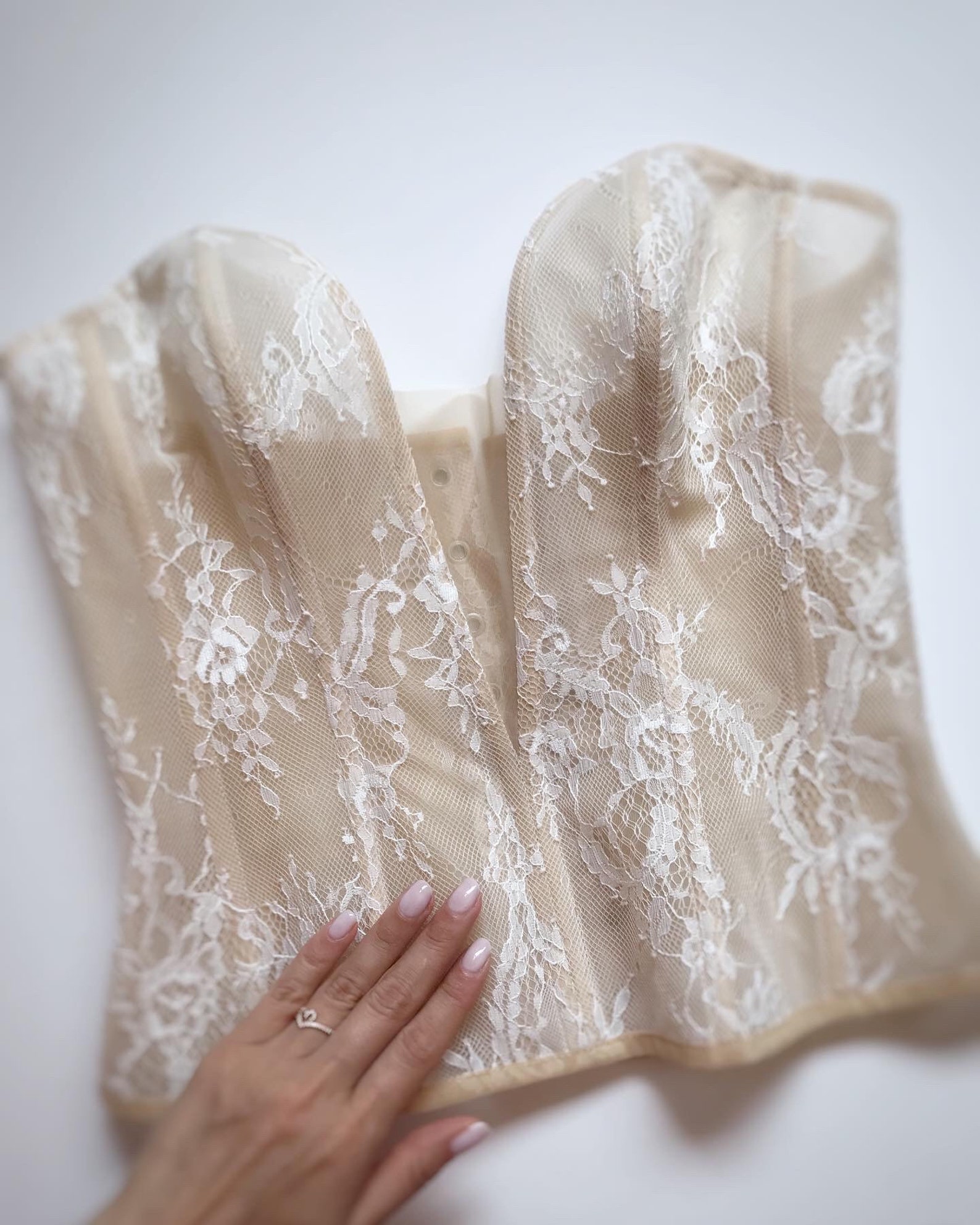 Lace Ivory Wedding Corset Ivory Lace Bustier Bridal Corset - Etsy