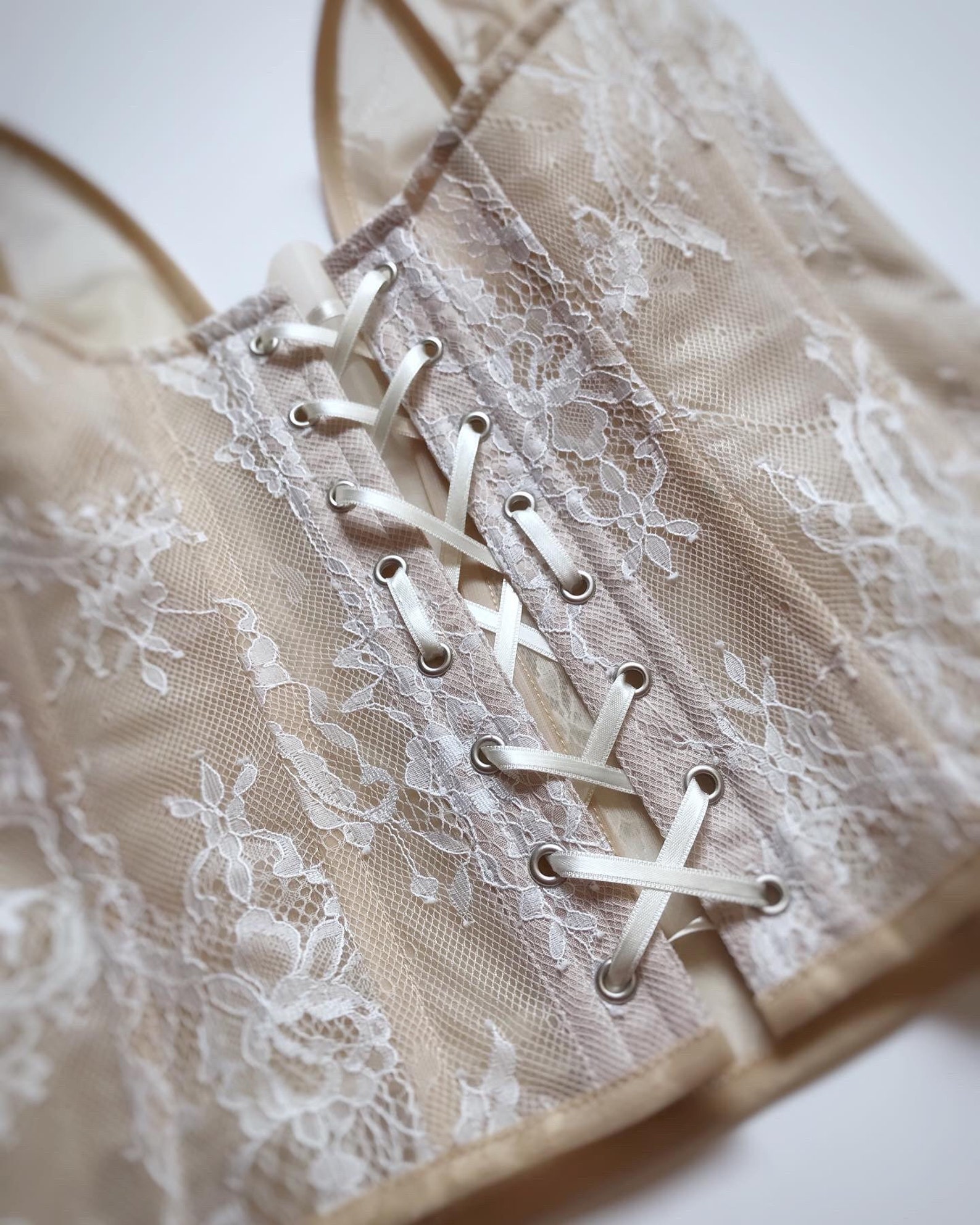 Lace Ivory Wedding Corset Ivory Lace Bustier Bridal Corset - Etsy