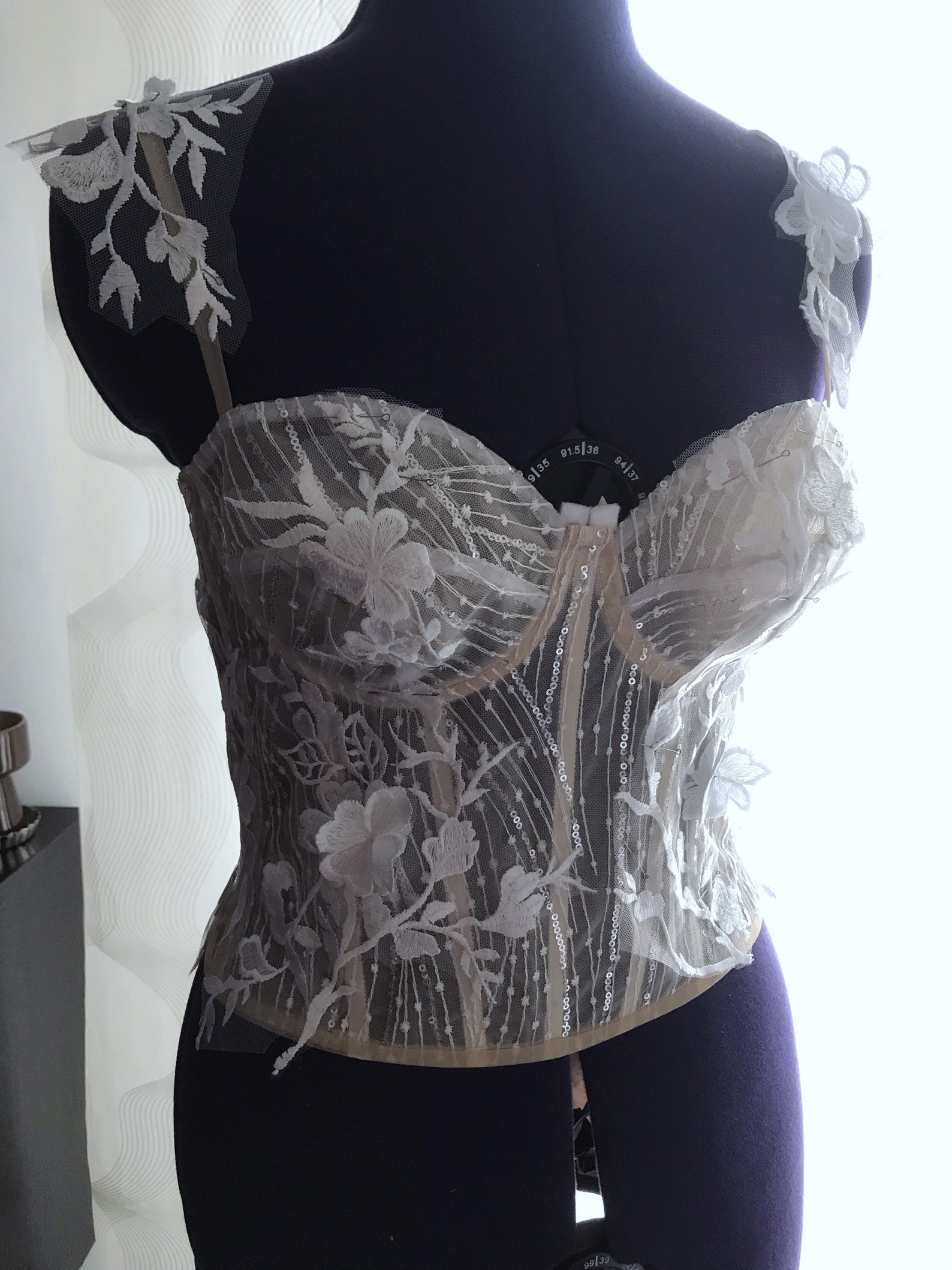 Cream Wedding Corset Bustier With Cups Cream Lace Bustier - Etsy