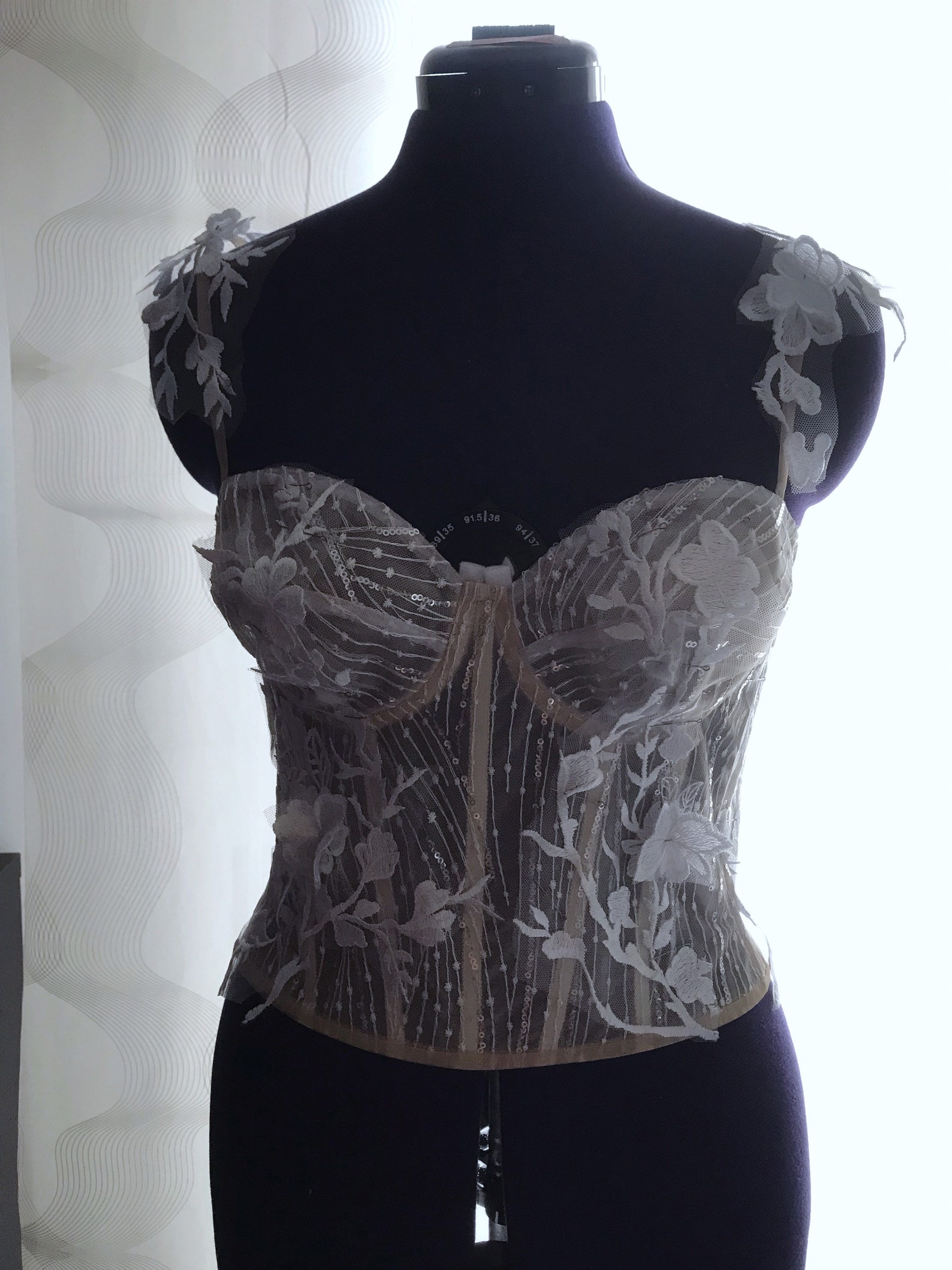 Cream Wedding Corset Bustier With Cups Cream Lace Bustier - Etsy