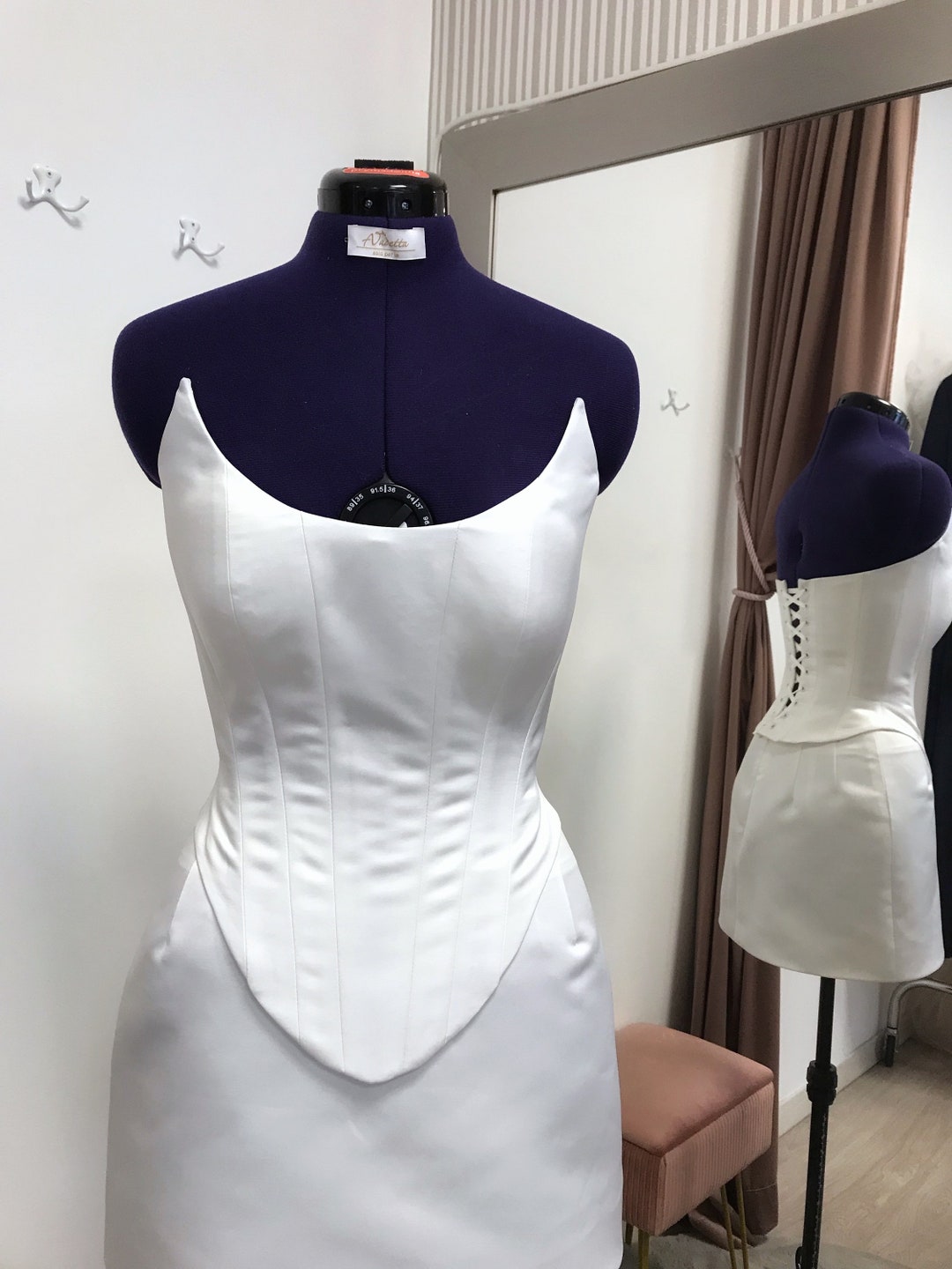 Satin Bridal Corset Wedding Corset Satin Wedding Dress Bridal Gown And Separate Arisa Etsy