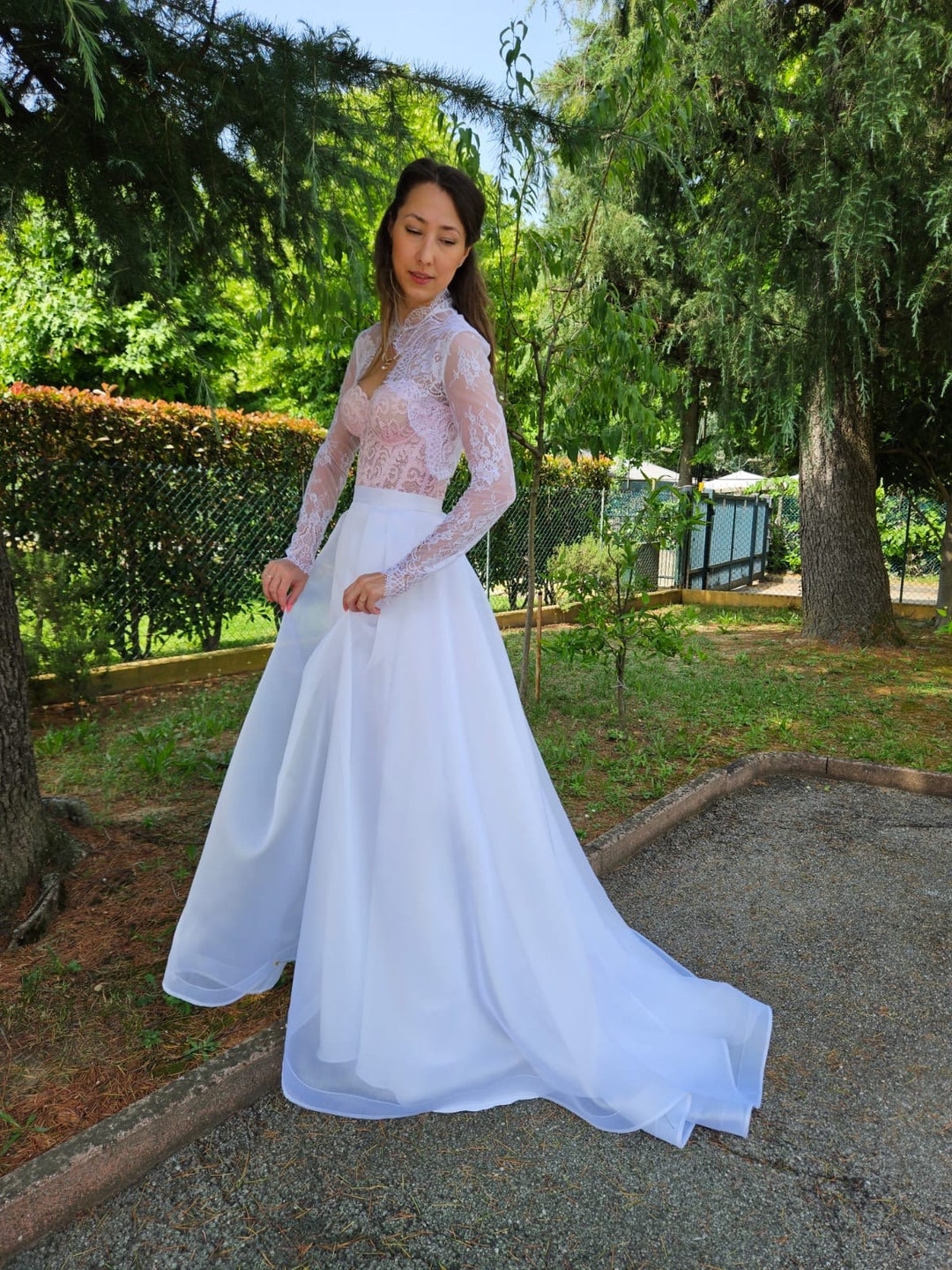 Elegant Wedding Dress Corset Wedding Dress Organza Wedding Dress Bridal Gown And Separate Three