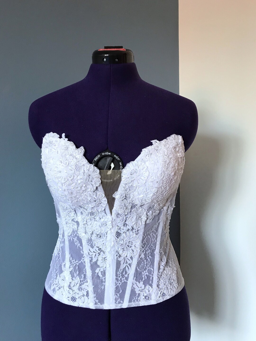 Wedding Lace Corset With Application Transparent Corset Floral Corset ...