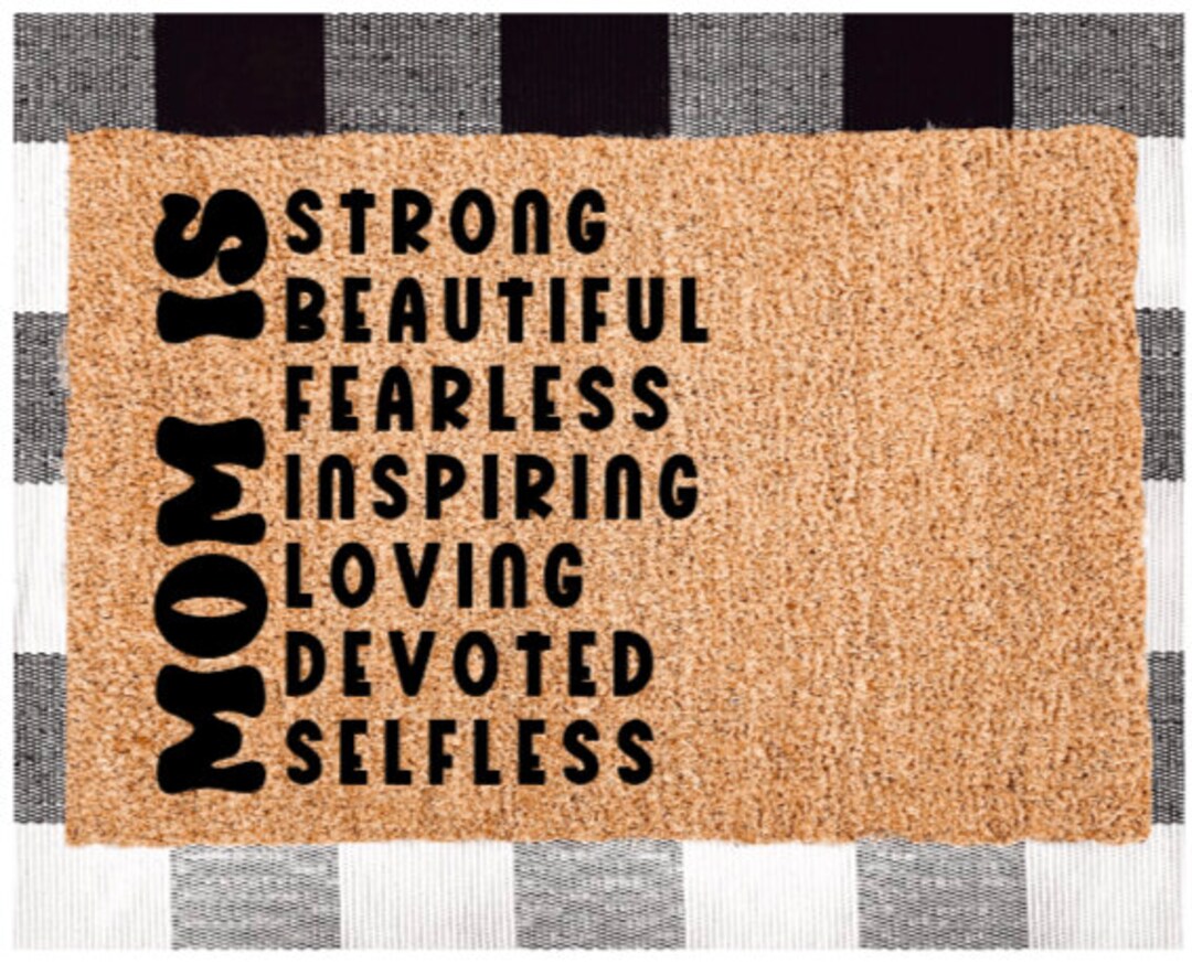 Mom Is, Mothers Day Gift, Mom Doormat, Welcome Door Mat, Personalized ...
