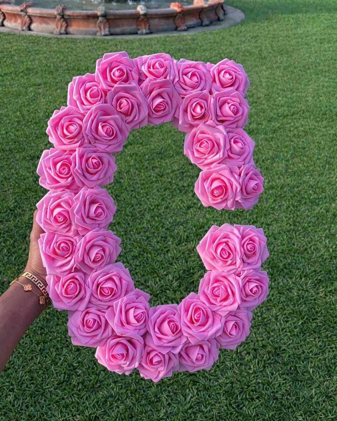 Custom Floral Letter Wall Decor, Large Rose Initial, Personalized ...
