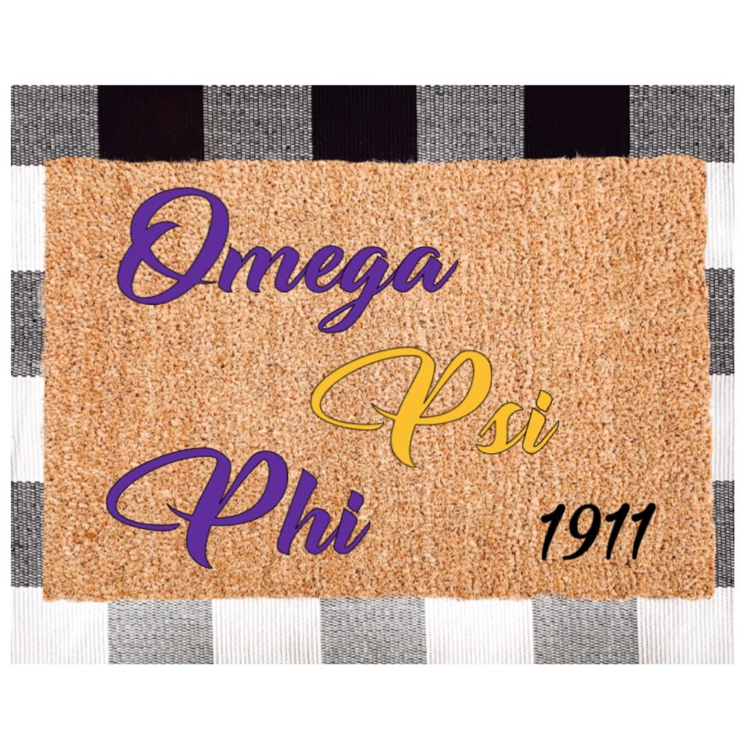 Omega Psi Phi Doormat, 1911, Custom Omega Psi Phi Gifts, Greek Life ...