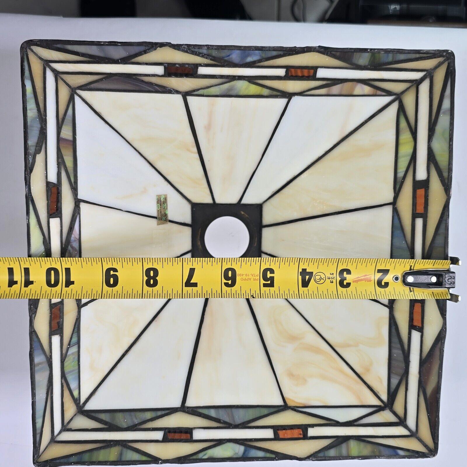 Vintage Slag Stained Glass Lamp Shade frank Lloyd Wright Tiffany Style ...
