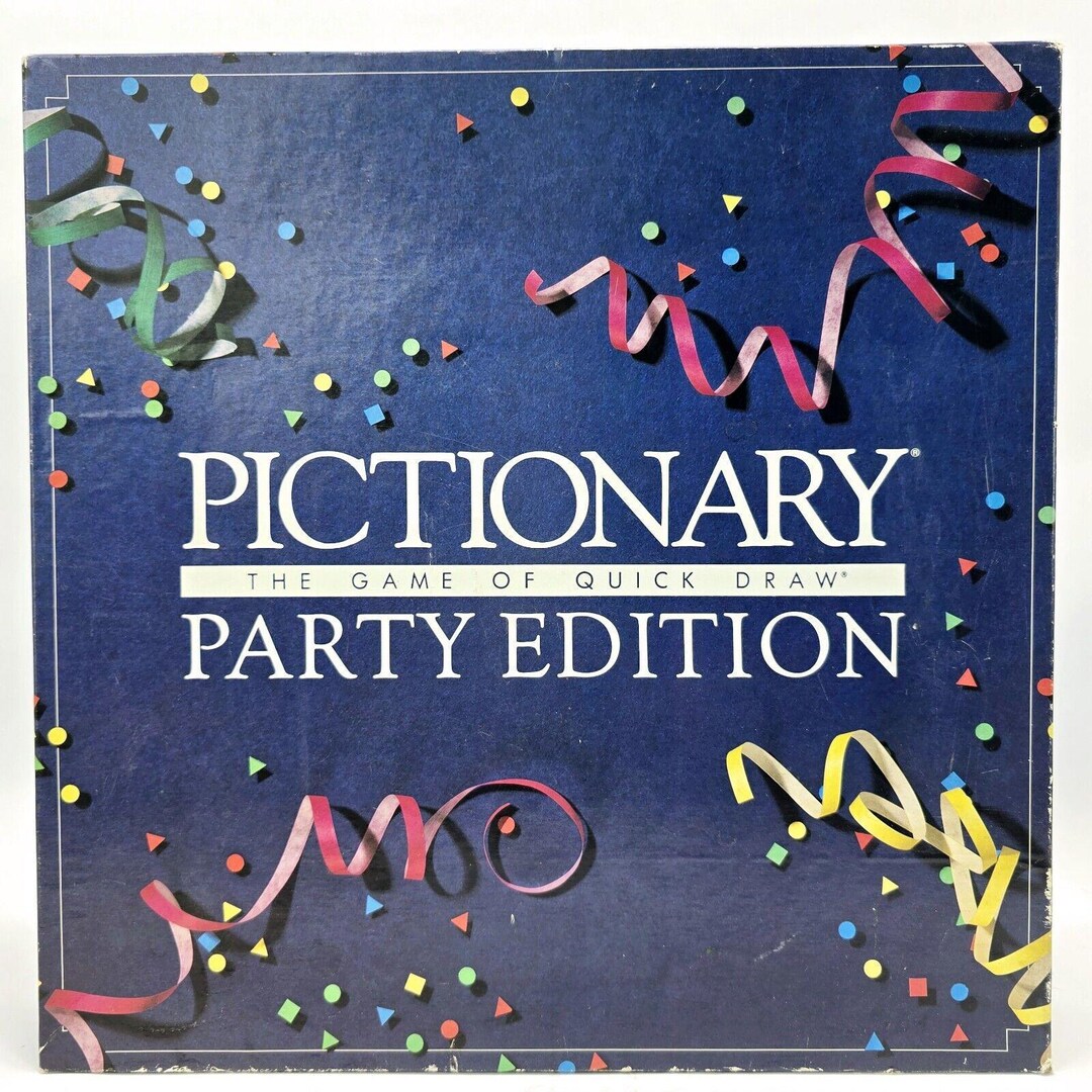 Vintage 1989 Pictionary Party Edition Board Game Complete Set Family ...
