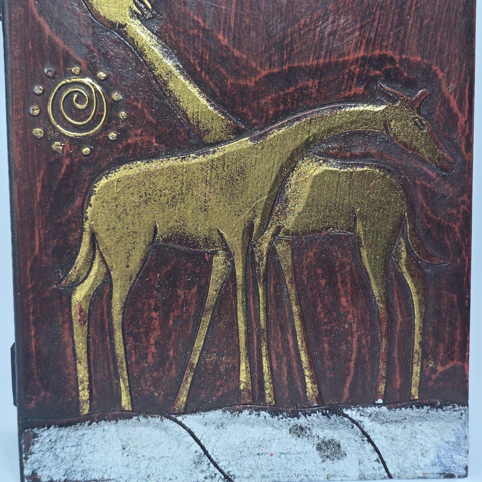 Handcrafted Wooden Secret Storage Box With Golden Giraffes Unique ...