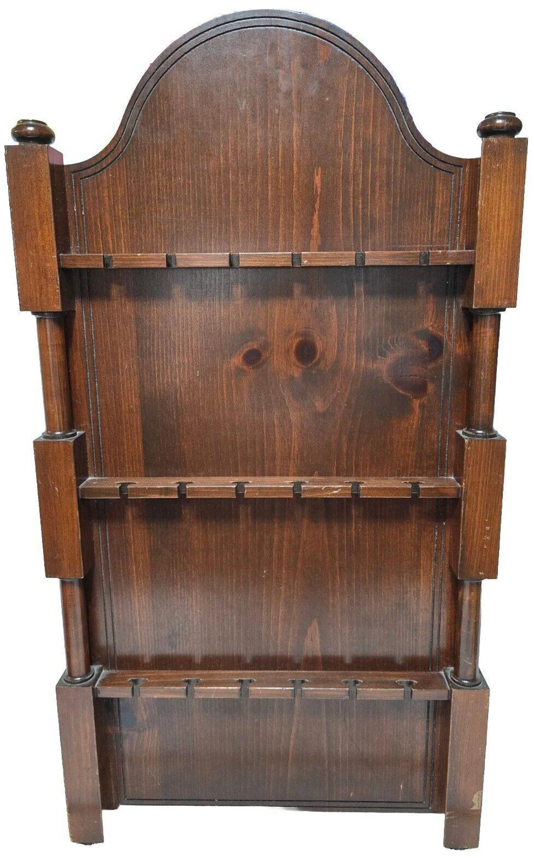 Antique Primitive Wooden Carved Spoon Utensil Holder Rack Wall Hanging ...