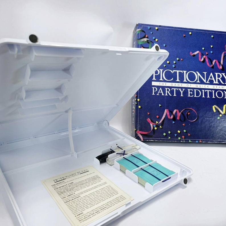 Vintage 1989 Pictionary Party Edition Board Game Complete Set Family ...