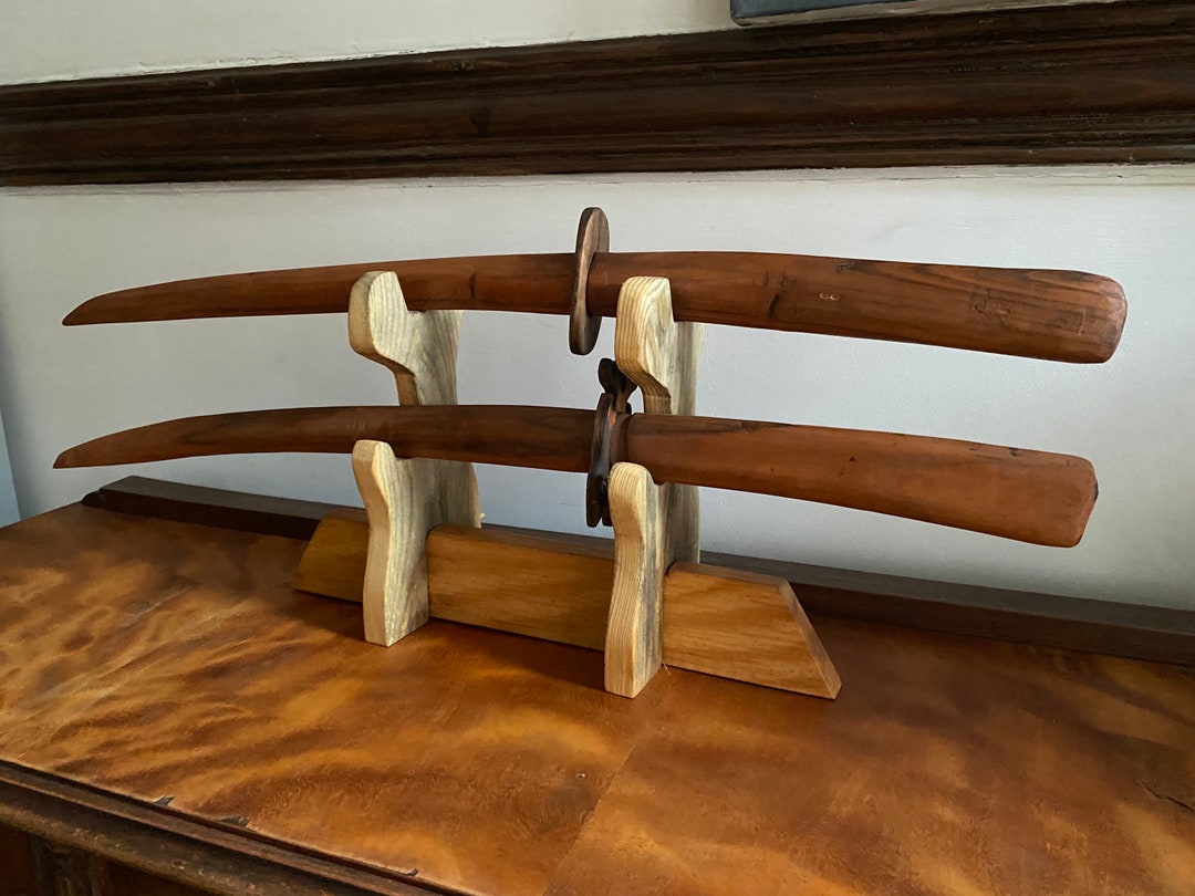 Sword Floor Stand, Shelf, Wooden Shelf, Katana Bokken Stand, Sword ...