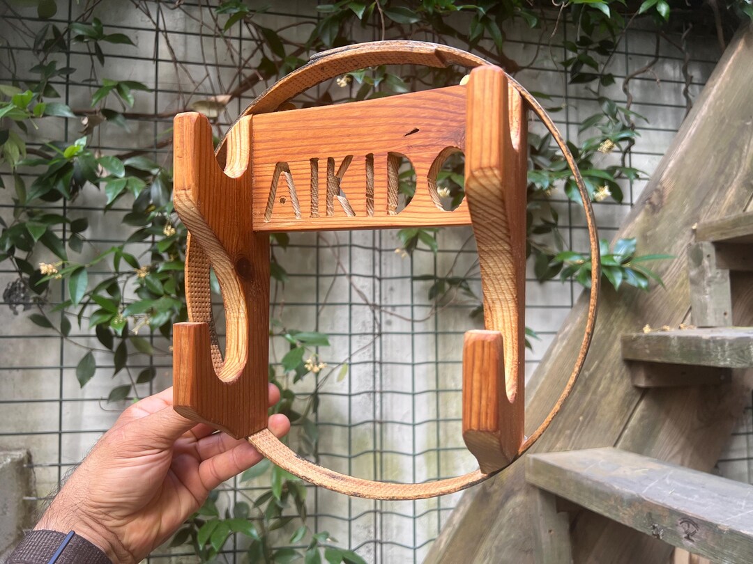 Handmade Aikido Katana Wall Stand: Solid Wood Dojo Art - Etsy