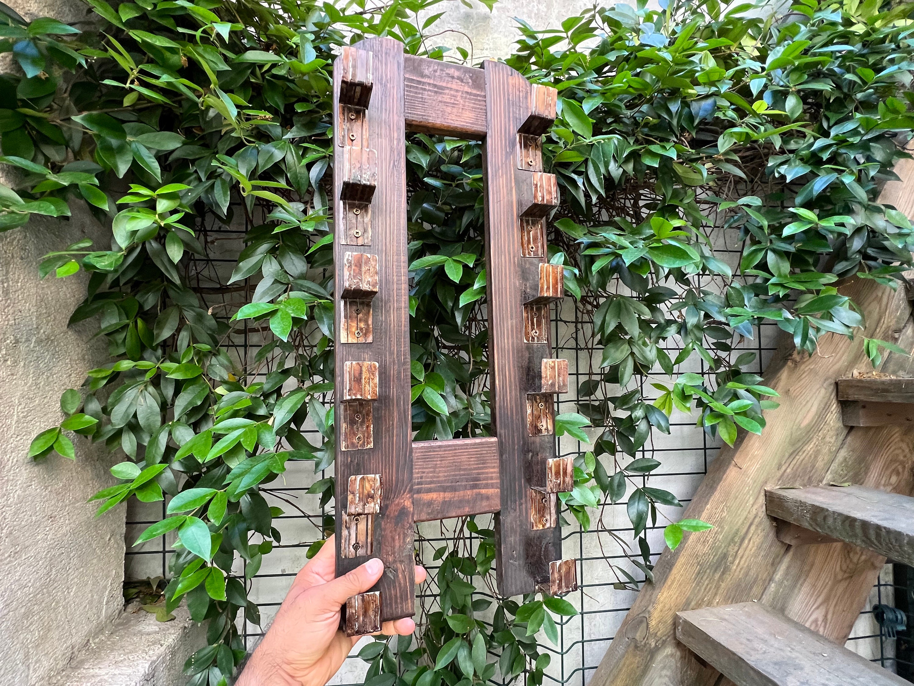 Sword Stand Wooden & Metal, Sword Rack, Katana Stand, Wall Rack, Cane ...
