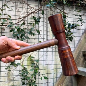 Plum & Beech Wood Mallet: Cylindrical Pestle Hammer - Etsy