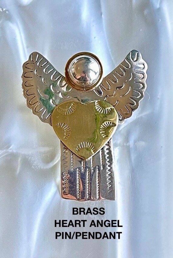 SILPADA brass heart ANGEL pin/pendant, S0128, extreme… - Gem