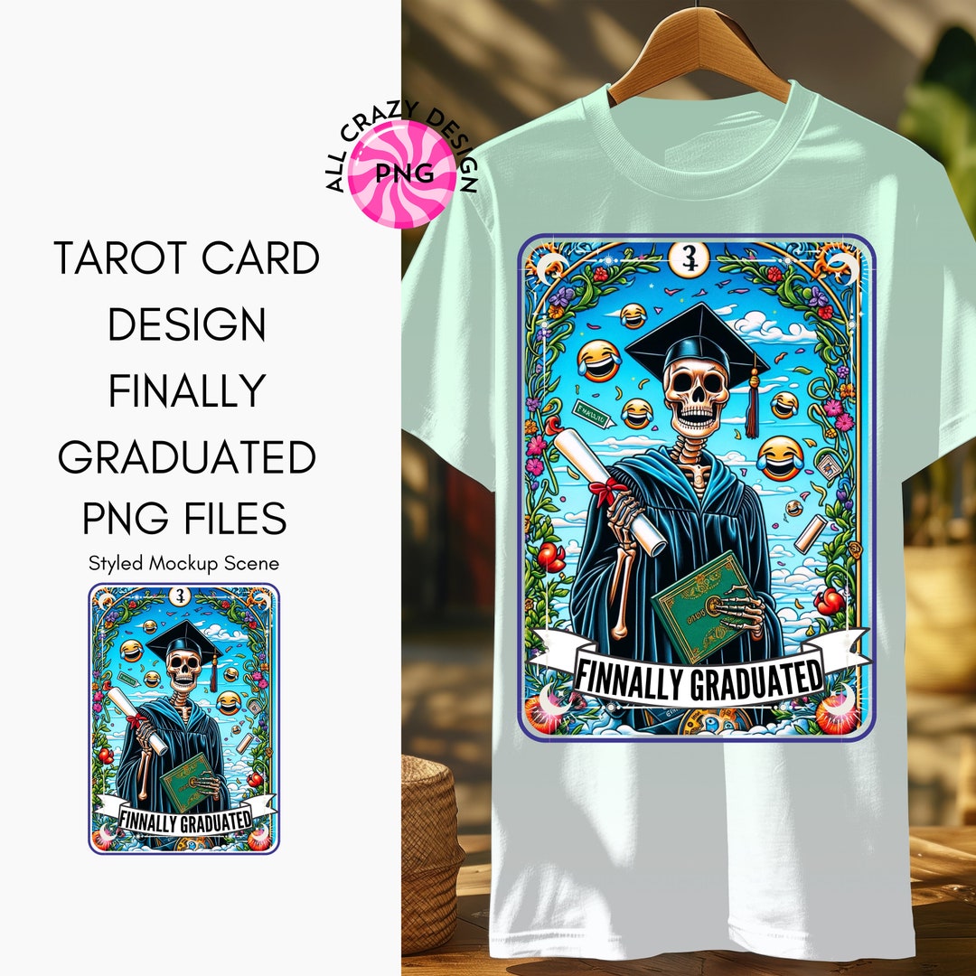 Sarcastic & Fun Graduation Tarot Card Design PNG Digital Product ...