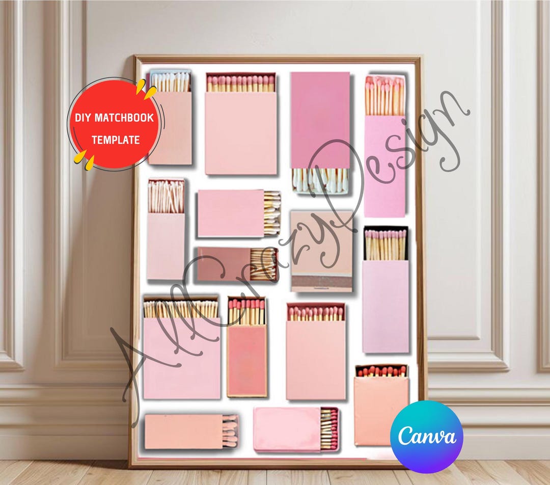 Pink Matchbook Poster Art Template | Digital Download |matchbook Canva ...