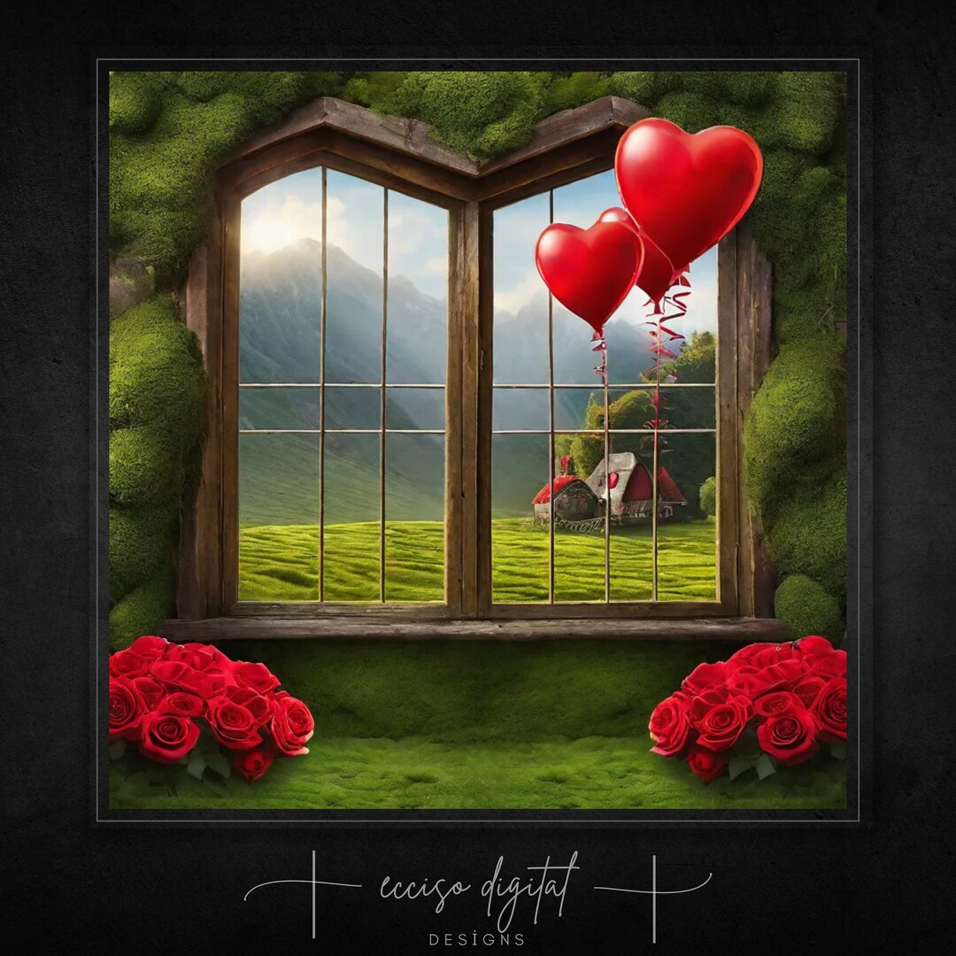 Valentine Composite, Valentine Village Backdrop, Photography Overlay ...