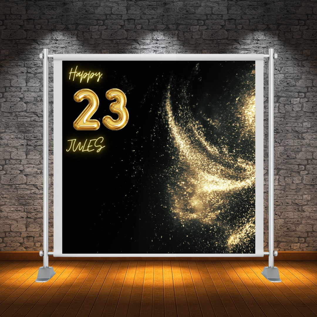 Custom Backdrop, Birthday Party, Black Backdrop, Birthday Decor, Party ...