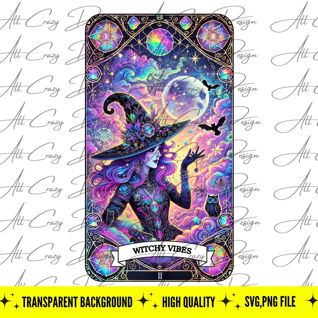 Witch Tarot Card PNG, Witchy Vibes Tarot Card, T-shirt Mug PNG ...