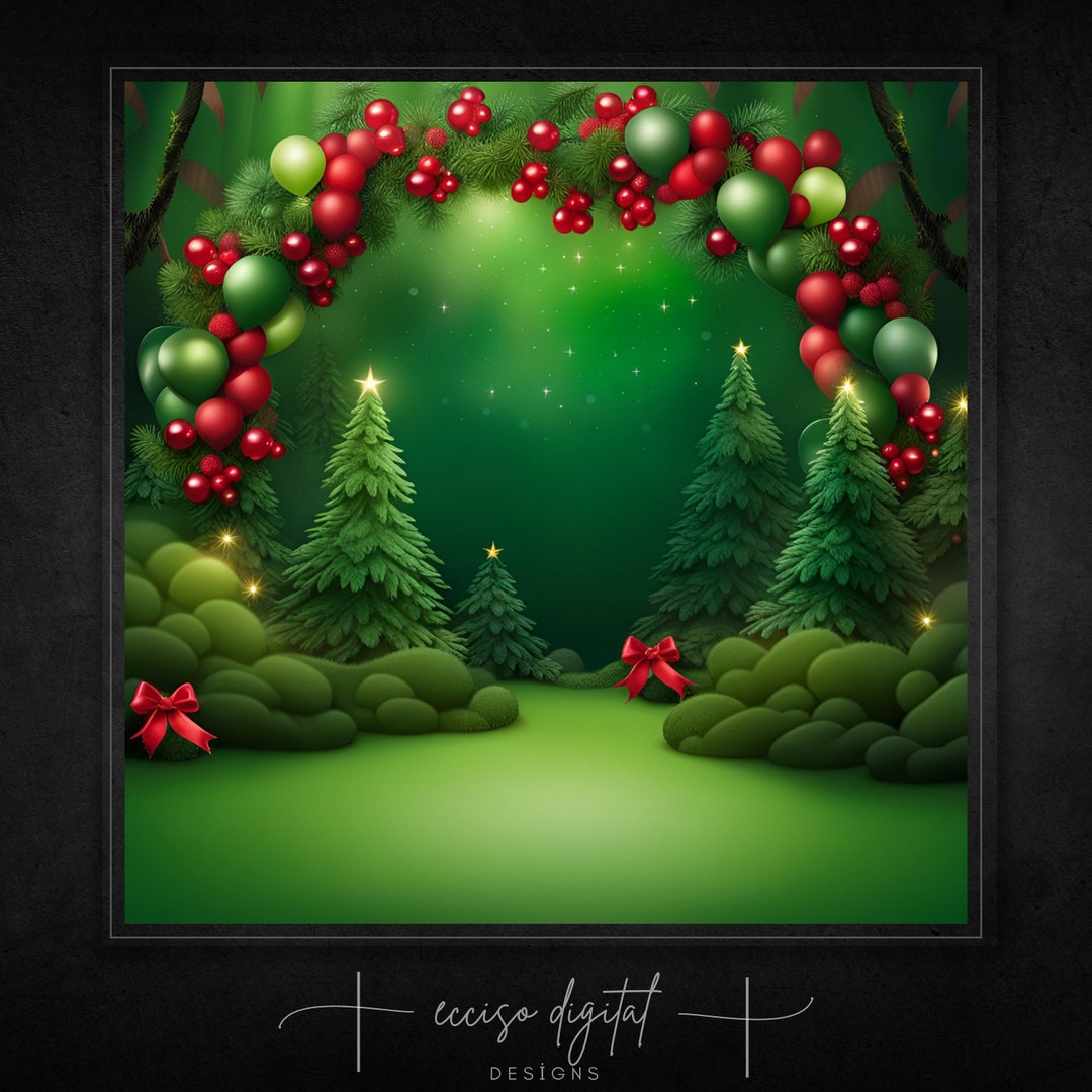 Whimsical Grinch Christmas Arch Balloon Decor Festive Xmas Backdrop for ...