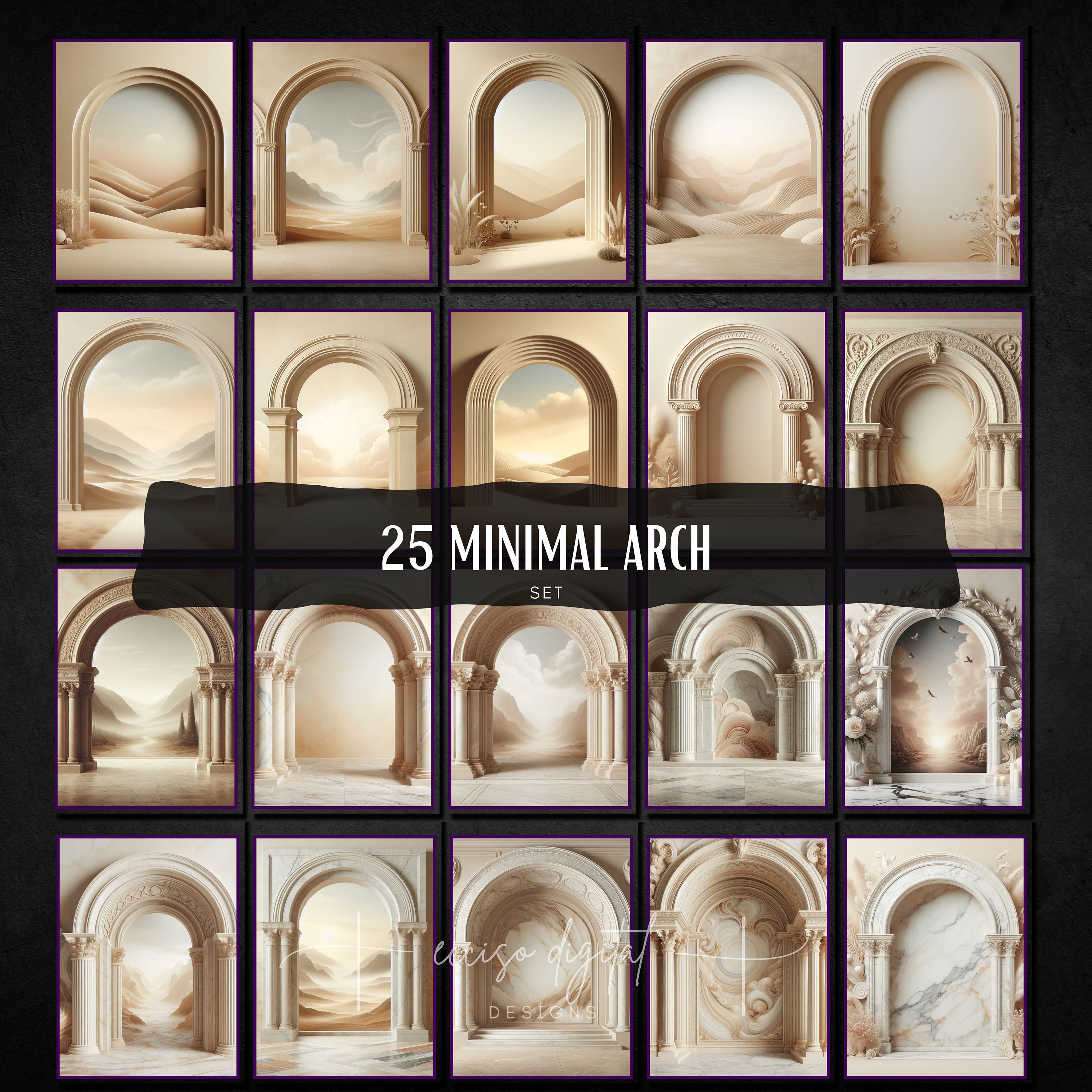 25 Minimal Arches Set Digital Backdrops, Maternity Backdrop Overlays ...
