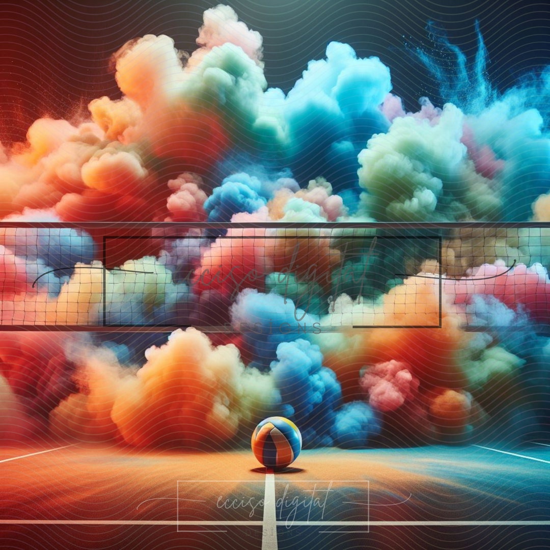 Volleyball Sport Background Volleyball Background Digital Backdrop Fog ...