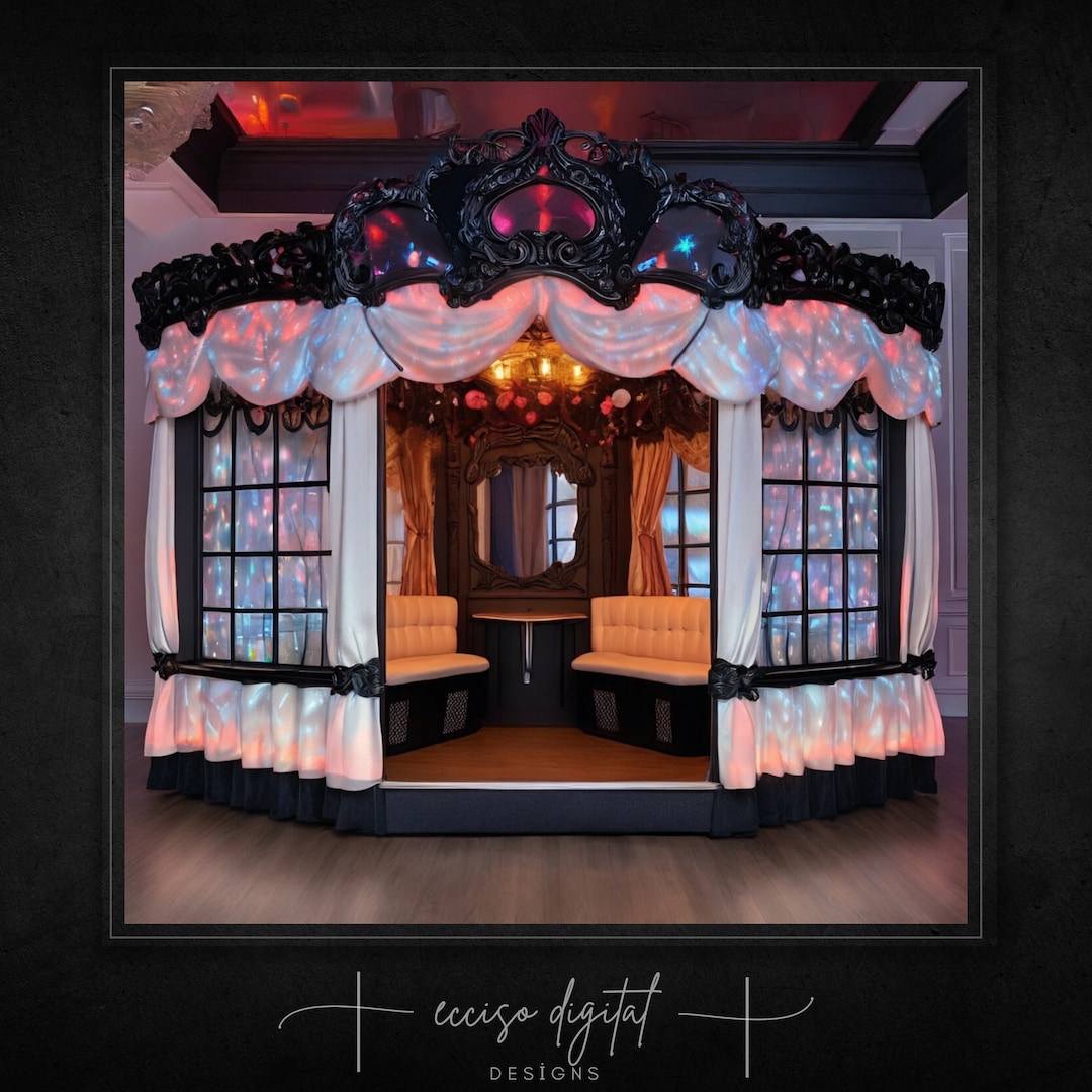 Kissing Booth Digital Background, Red Heart, Valentines Studio Setup ...