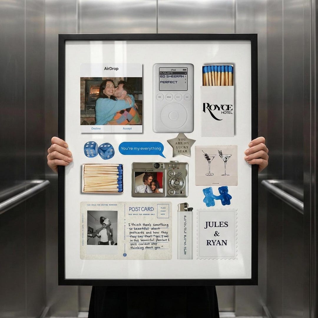 DIY Photo Collage Matchbook Template, Anniversary Gift (canva Digital ...