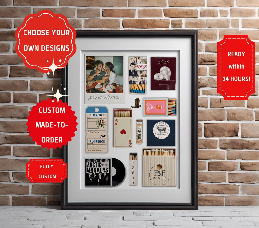 CUSTOM MATCHBOOK ART, Personalized Matchbox Poster Art , Retro Matchbox ...