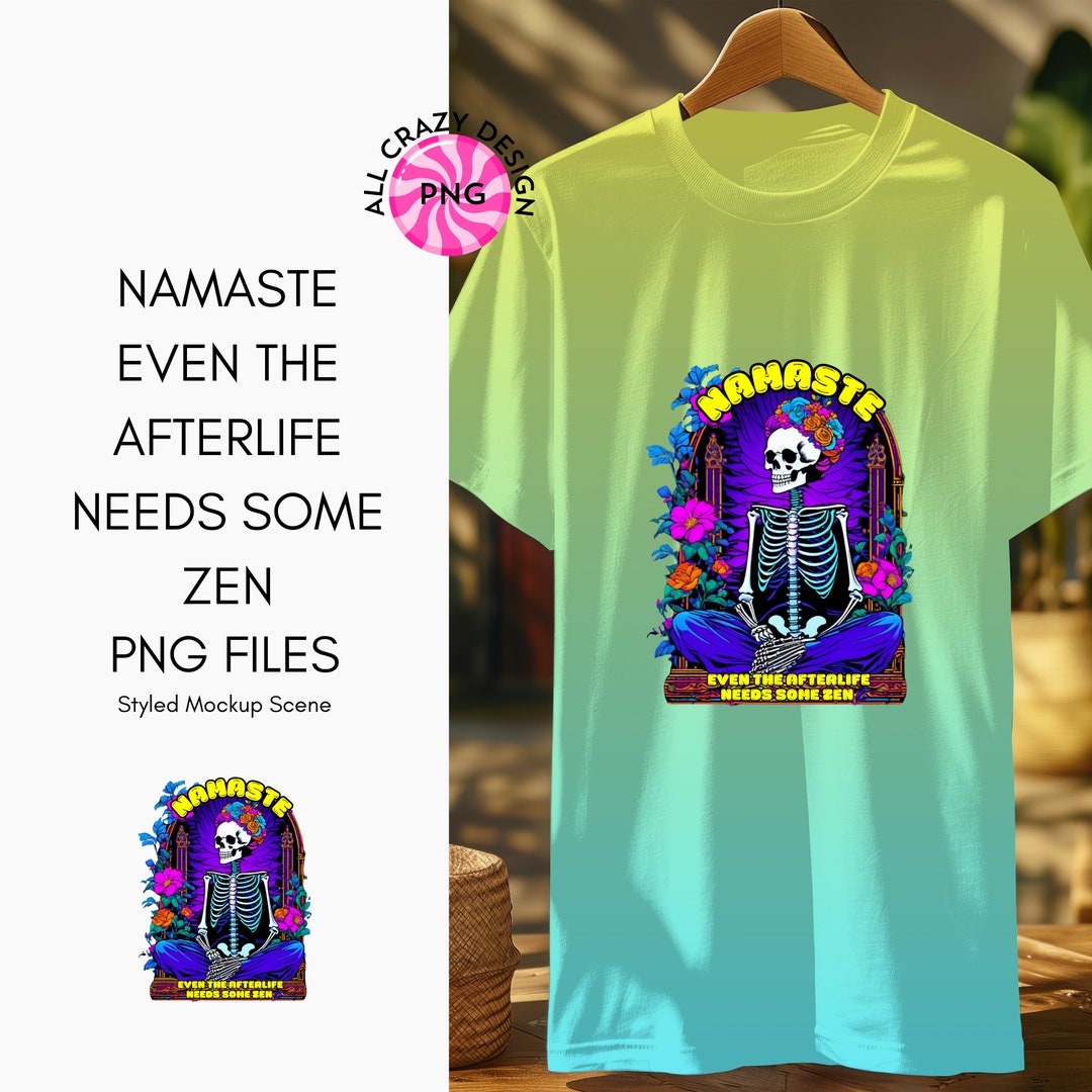 Namaste Skeleton PNG, Trendy Skeleton Sublimation Design, Witchy Gothic ...