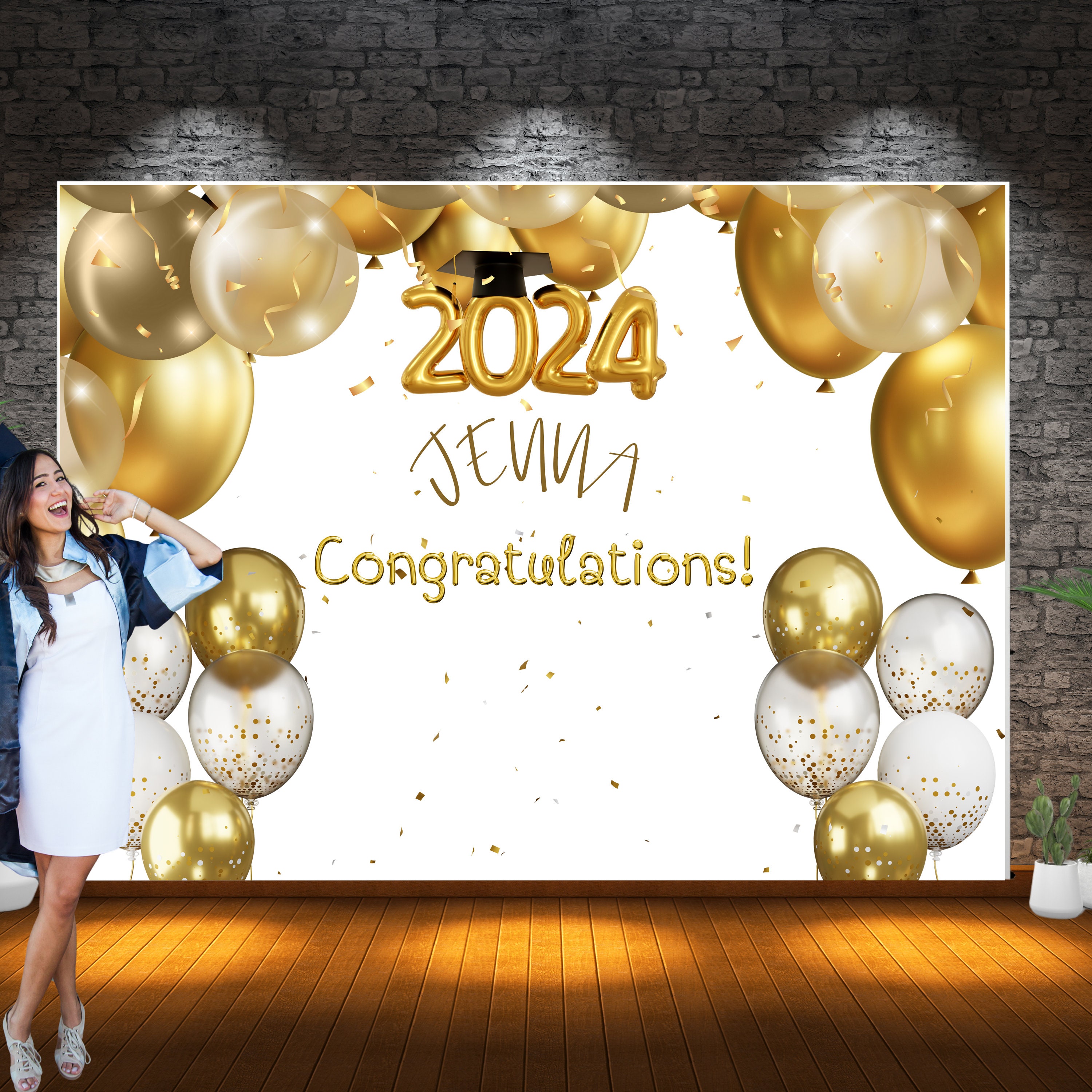 Customization Backdrop Digital, Custom Backdrop Graduation Party ...