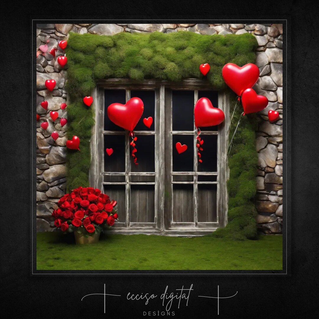 Valentine Composite, Valentine Village Backdrop, Photography Overlay ...