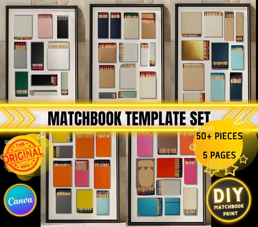 Blank Matchbook Template, Custom Photo Print, Valentines Printable ...