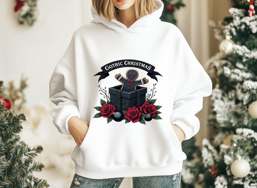 Gothic Christmas Clipart PNG Red and Black Gothic-themed Christmas PNG ...