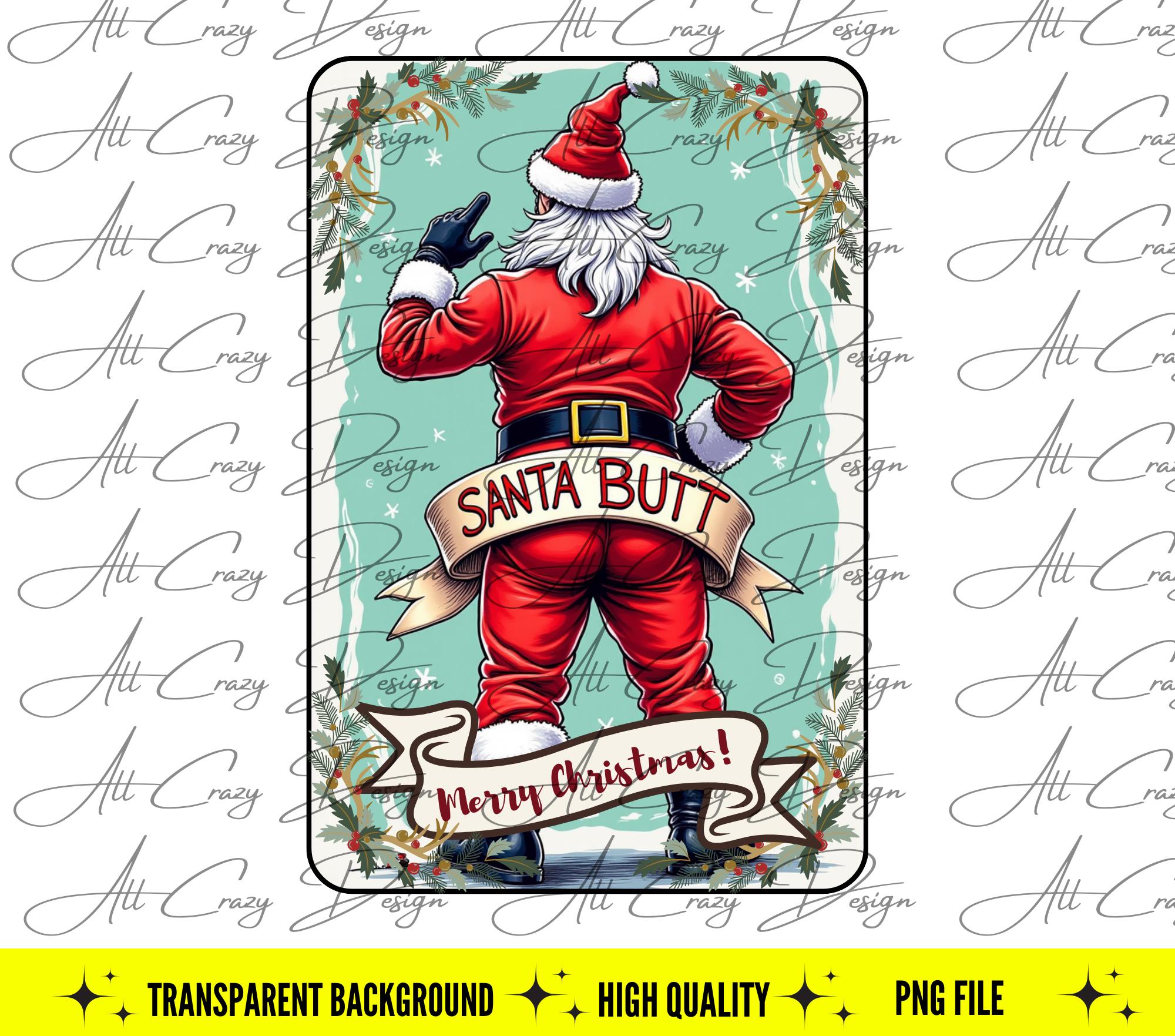 Santa Butt Png, Funny Christmas Png, Christmas Png, Merry Christmas ...