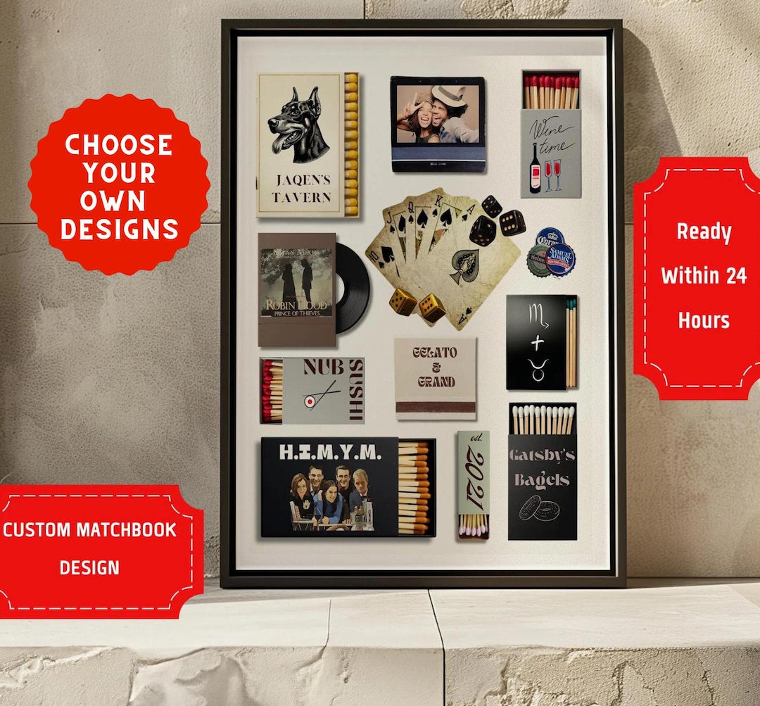 CUSTOM MATCHBOOK ART Gifts for Boyfriend Digital Matchbox Gift Large ...
