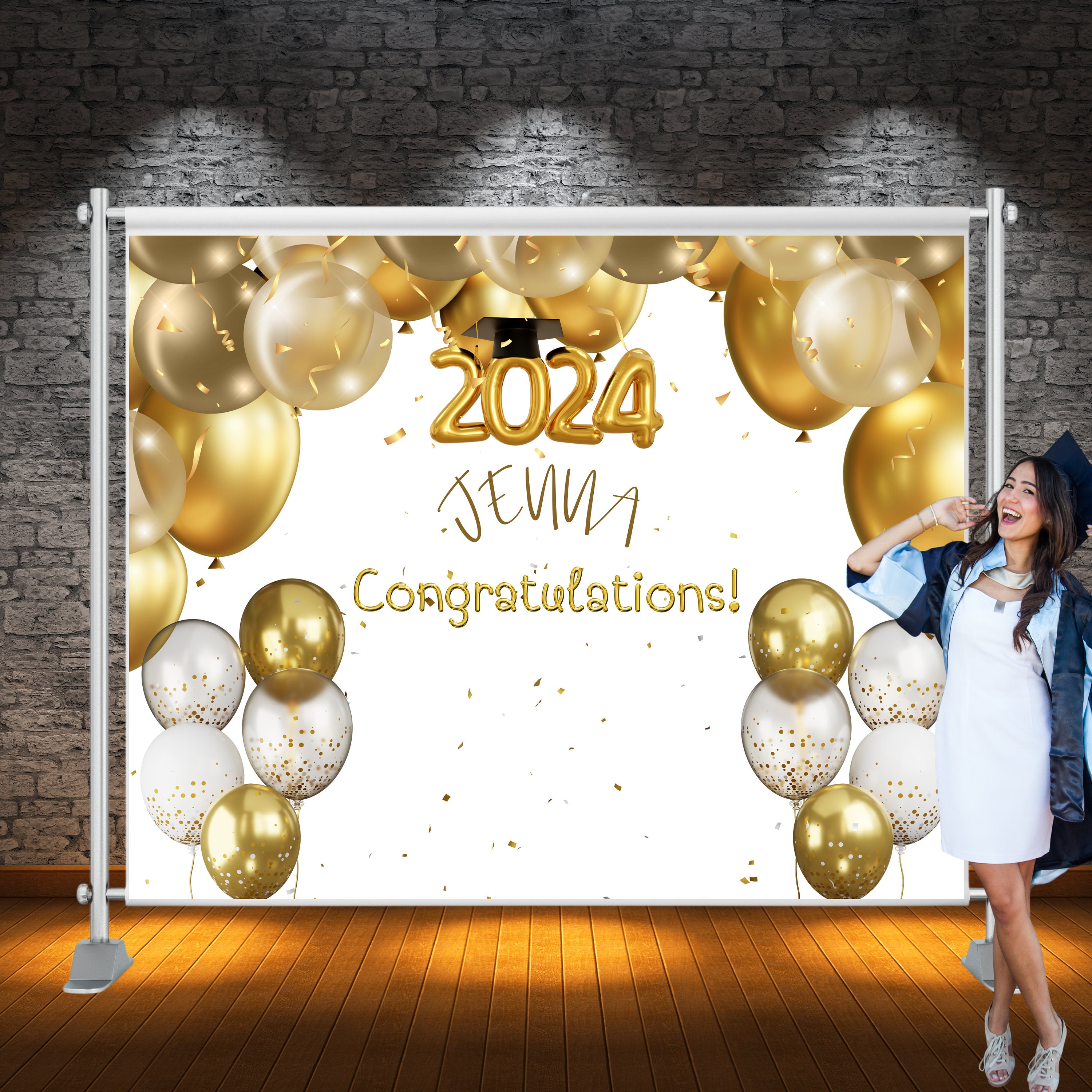Customization Backdrop Digital, Custom Backdrop Graduation Party ...