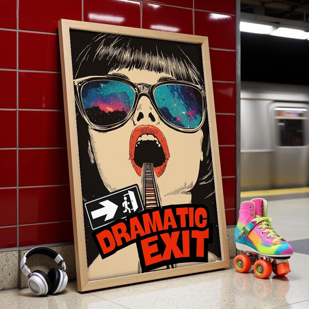 Girly Wall Art, Exit Sign Art, Dramatic Exit Print, Broadway Poster ...