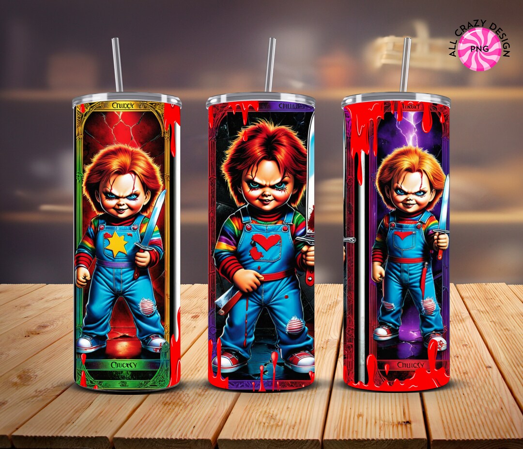 The Chucky Halloween Tumbler Wrap, 20 Oz Skinny Tumbler Sublimation ...