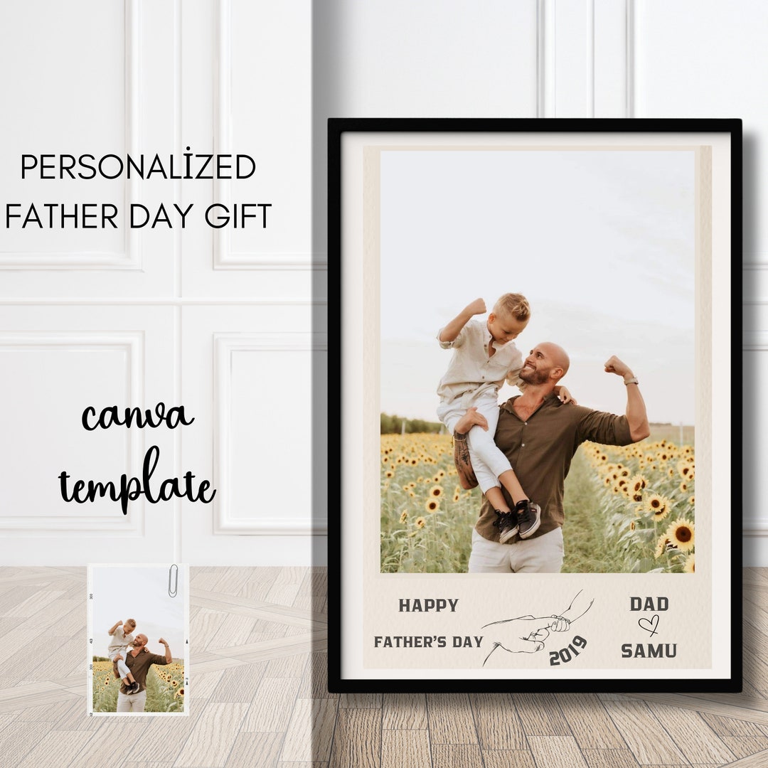 Fully Editable Template, Personalized Fathers Day Gift Poster, Canva ...