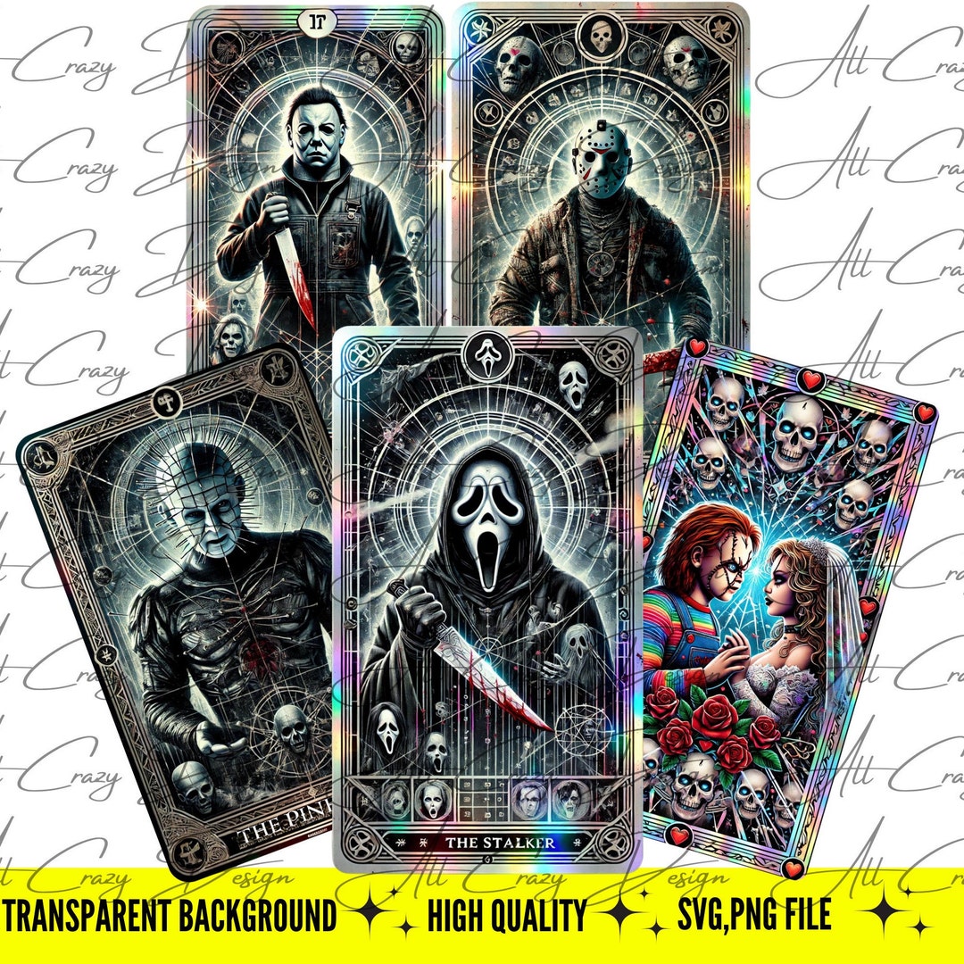 5 Designs Horror Tarot Card Png Bundle, Tarot Card Png Bundle ...