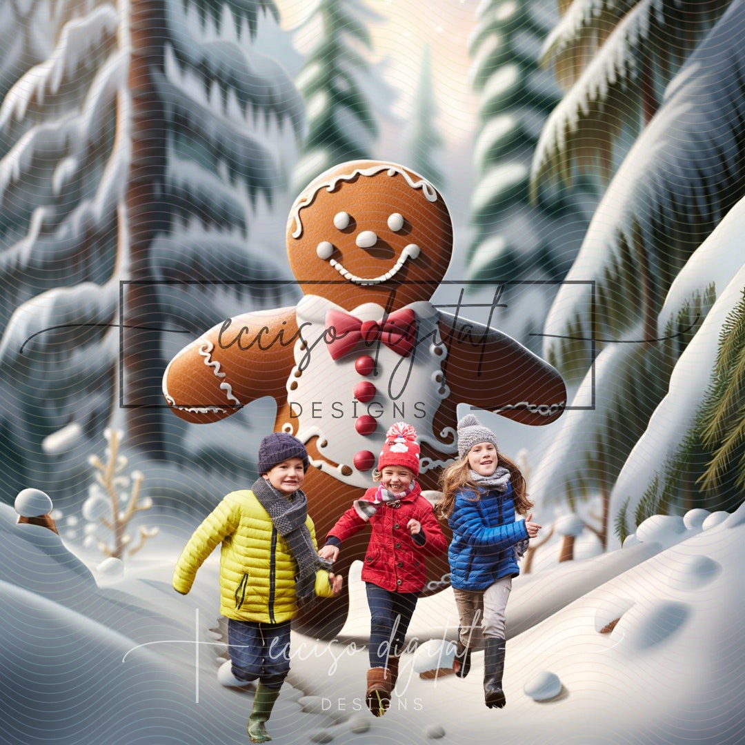 Gingerbread Delight: Festive Digital Overlays for Christmas Photos ...